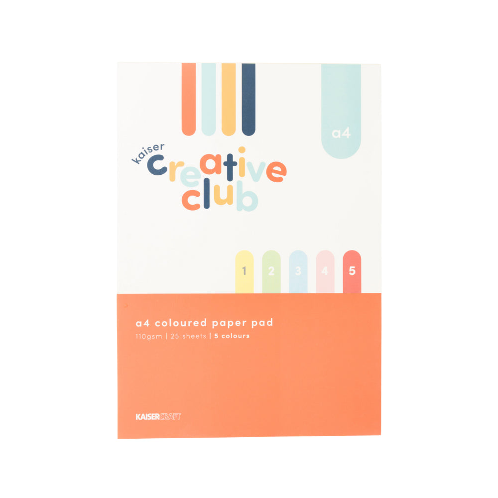 Kaiser Creative Club - Kids A4 Coloured Paper Pad – Kaisercraft